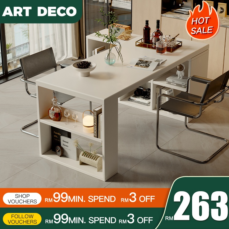 L Shape Island Table Bar Table Kitchen Table with storage Bar Counter ...