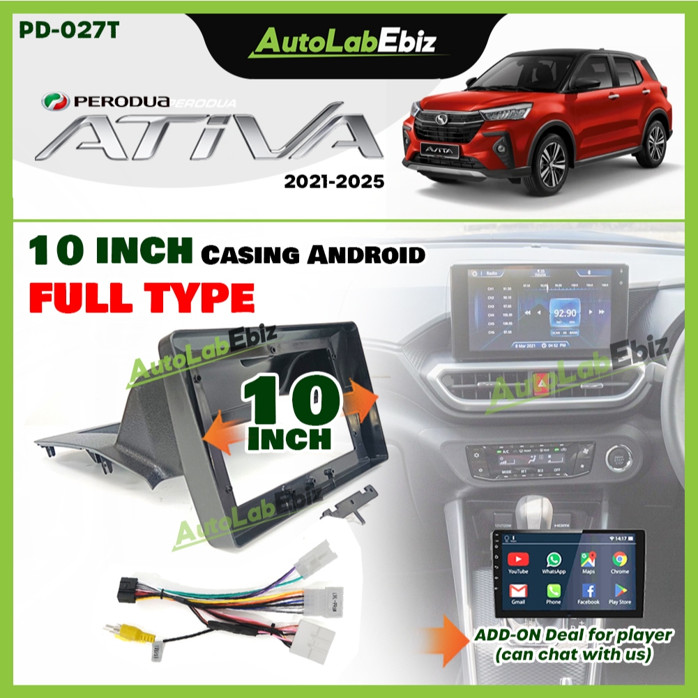 👍🏻FULL COVER👍🏻 Perodua ATIVA 2021-2025 X/H/AV Spec Android Player ...