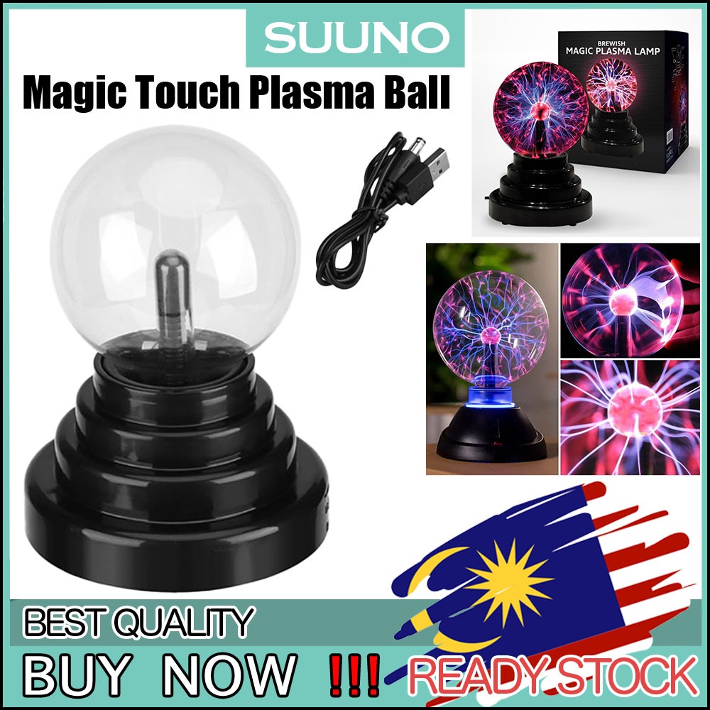 Fashion lamp 3/6" Magic Crystal Globe Plasma Lamp Plasma Ball Touch ...