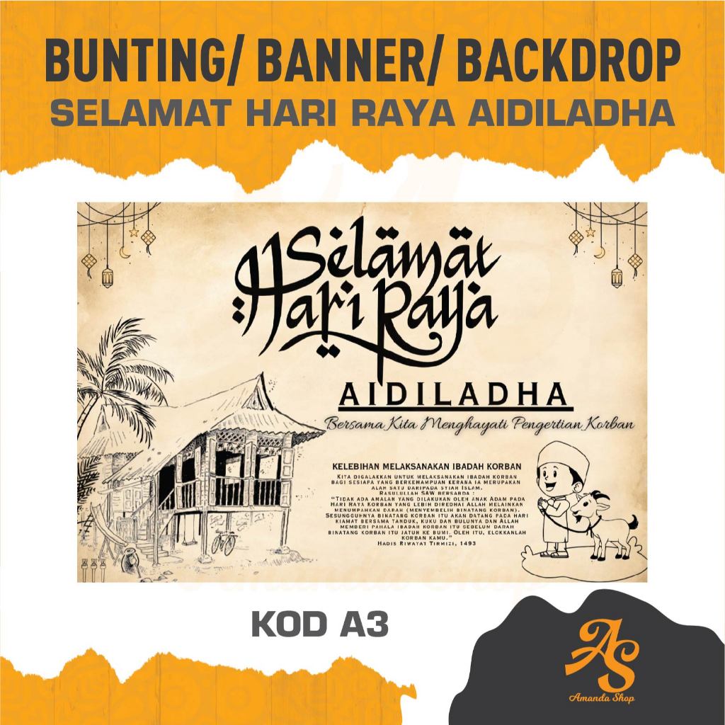 BUNTING/ BANNER/ BACKDROP SELAMAT HARI RAYA AIDILADHA ESTETIK | KLASIK ...
