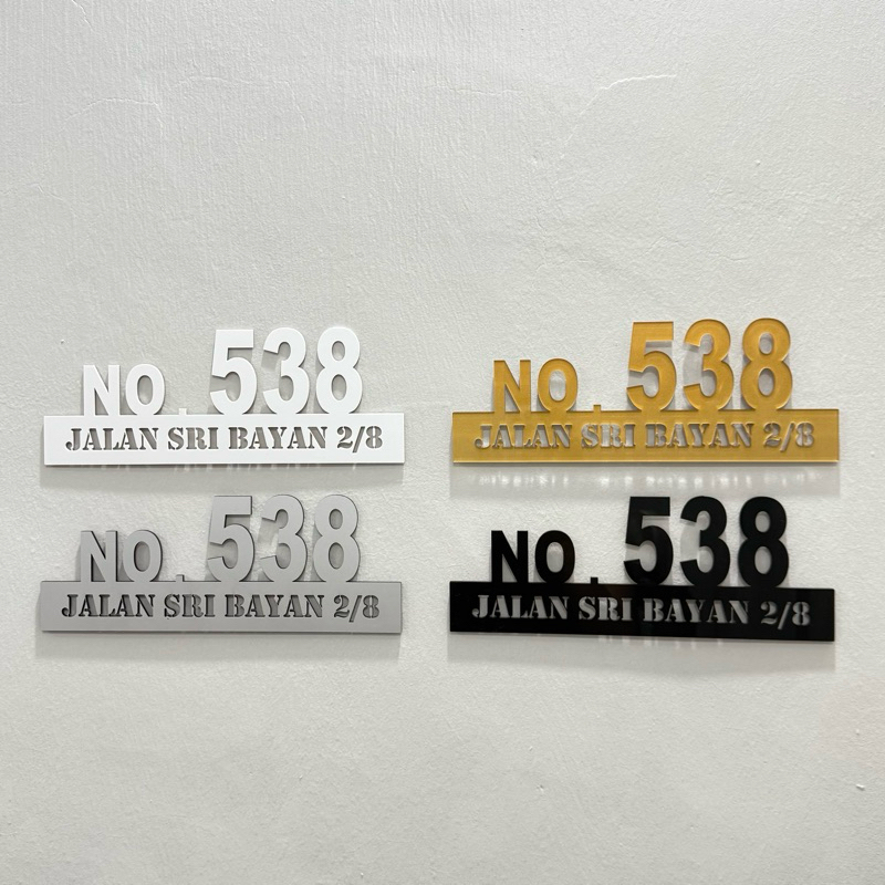 READY STOCK Custom Made Number Plate Rumah Aryclic 5MM modern House ...