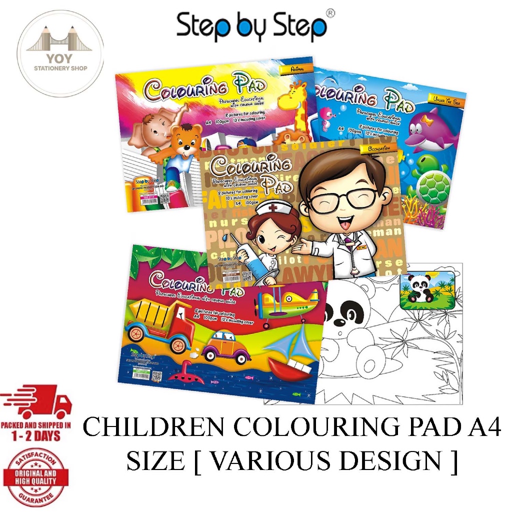 SBS 0114 CHILDREN COLOURING PAD A4 SIZE [ VARIOUS DESIGN ] (READY STOCK ...