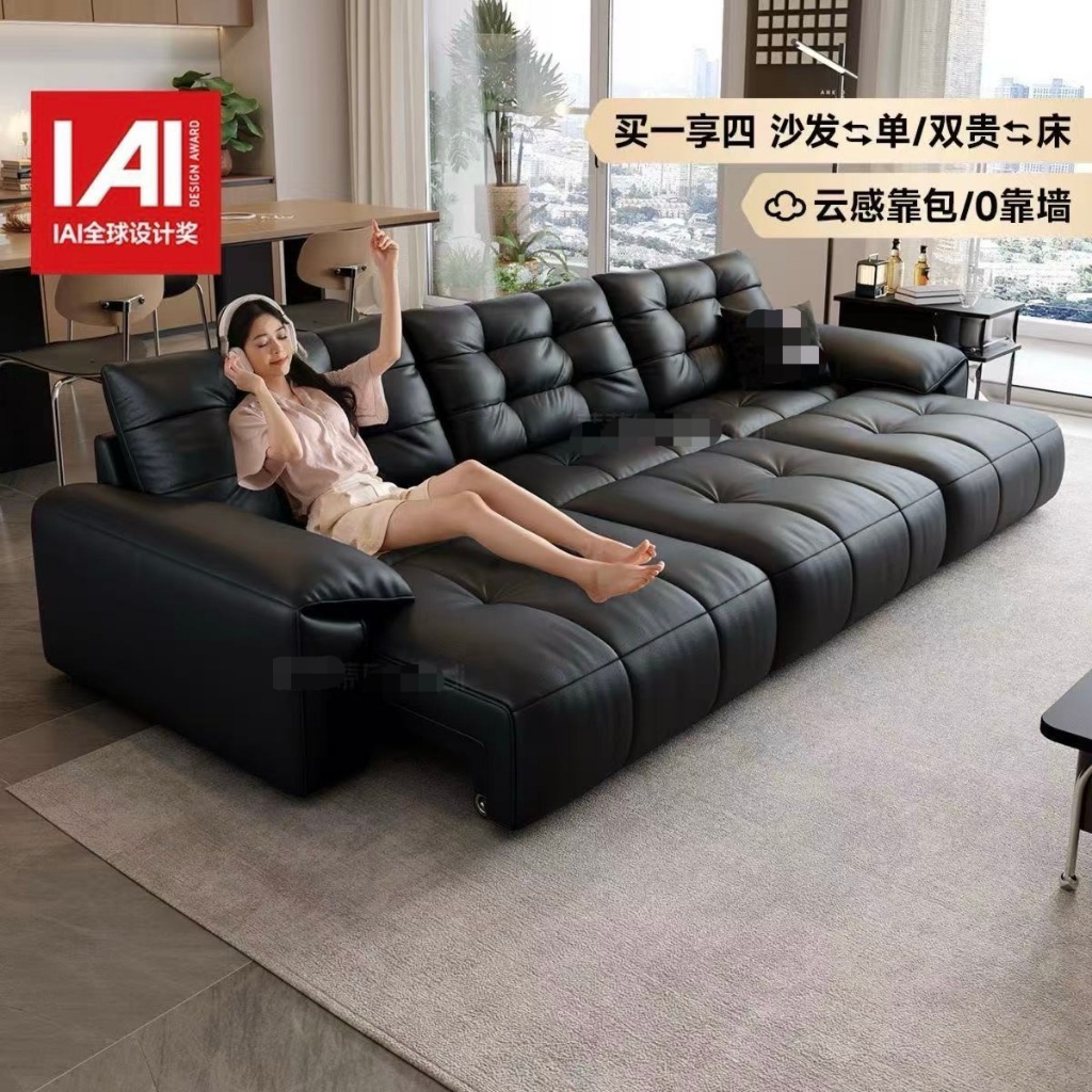 FSD Genuine leather sofa bed function sofa extendable sofa big deep ...