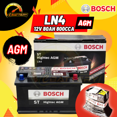 BOSCH ST HIGHTEC LN4 DIN80 80AH (AGM) (EFB) - Car Battery Bateri Kereta ...