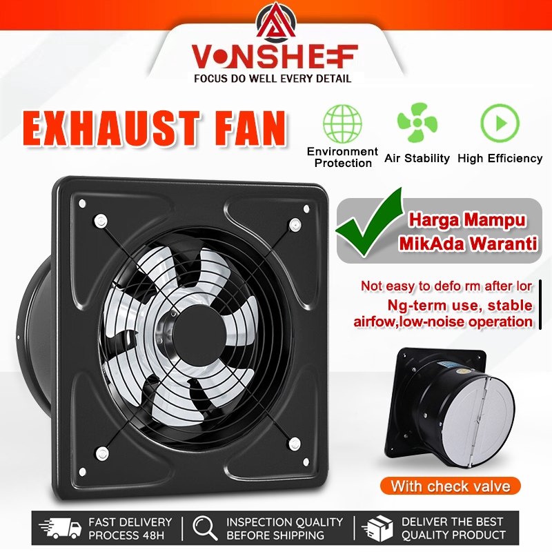 Kipas Ekzos 4/6/8/10/12 Household Window Kitchen Room Fume Exhaust Fan ...