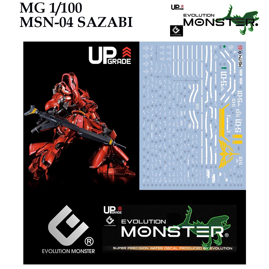 [EVO] MG174 /EM09 MG 1/100 MSN-04 SAZABI VER.KA GUNDAM WATER SLIDE DECAL FLUORESCENT | Shopee ...