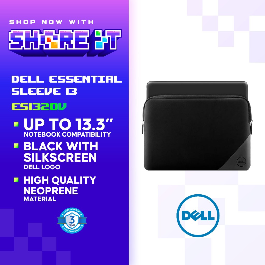 Dell Essential Sleeve 13 - ES1320V DP/N: 460-BCOJ | Black | 3 Years ...