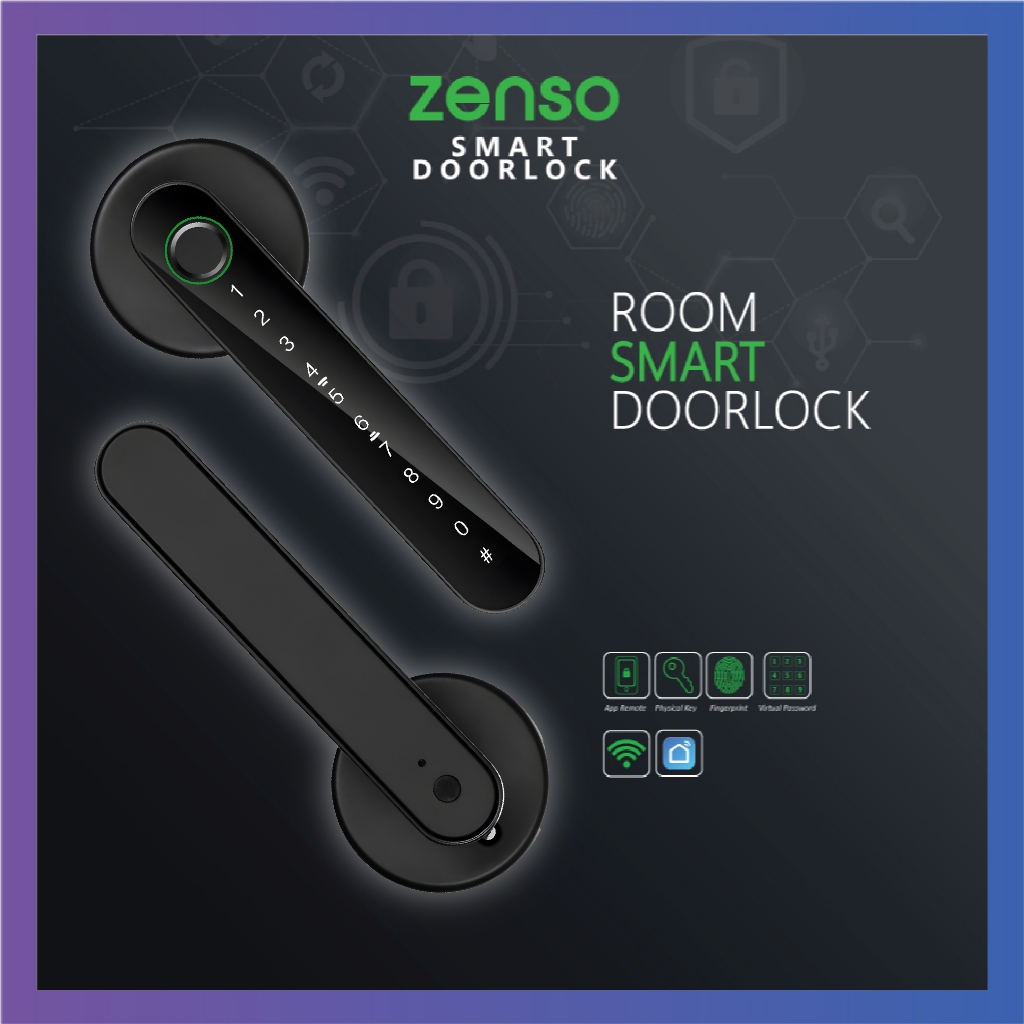 ZDL048 ZENSO Smart Room Lock Smart Digital Lock Password Fingerprint ...