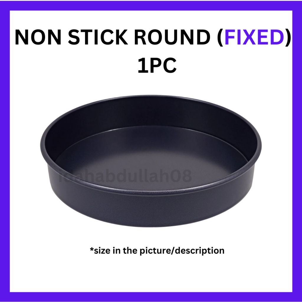 Aluminium Alloy Loyang Bulat Non Stick Round Cake Tray Pan, Small Deep ...