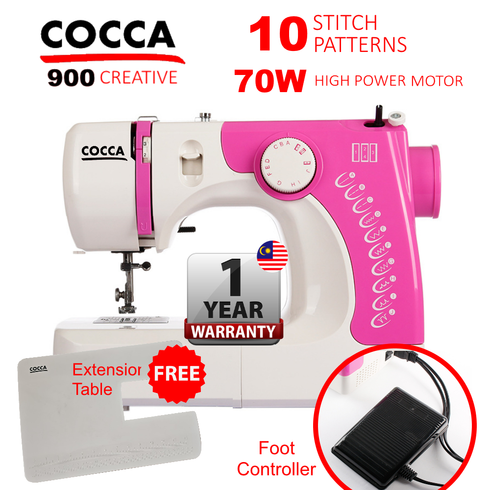 COCCA 900 Sewing Machine 10 Stitch Pattern 70W Heavy Duty Motor ...