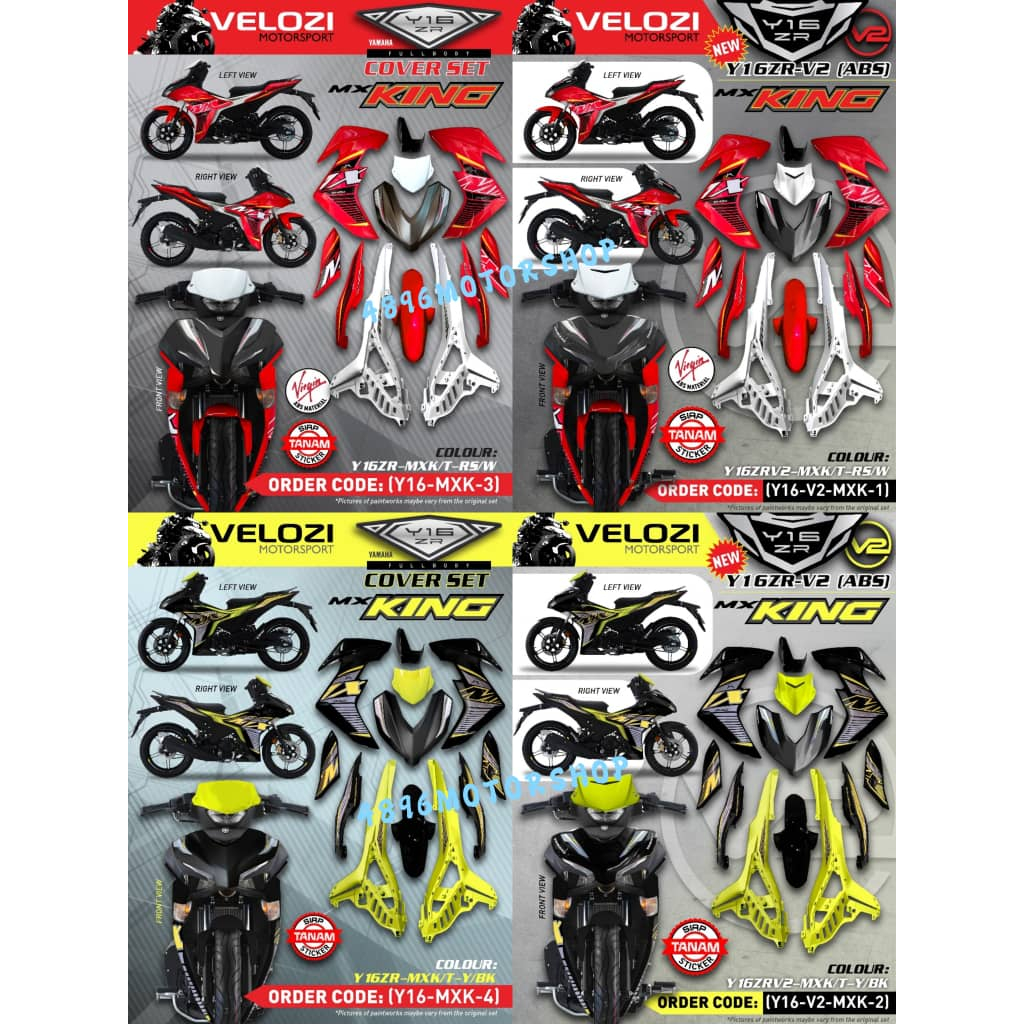 VELOZI Y16 V1 V2 ABS ( MX KING SERIES ) SIAP TANAM FULL BODY COVER SET ...