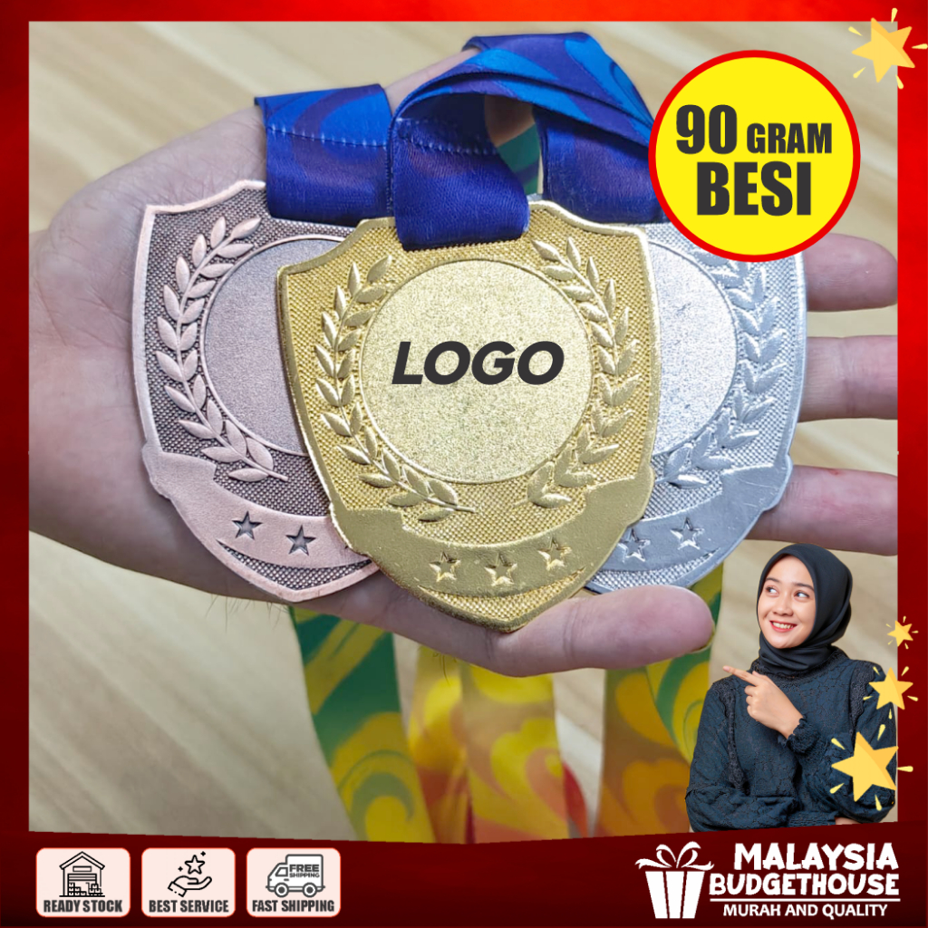 70-90 Gram METAL Medal Both Side Sticker Medal Besi With Ribbon Alloy ...