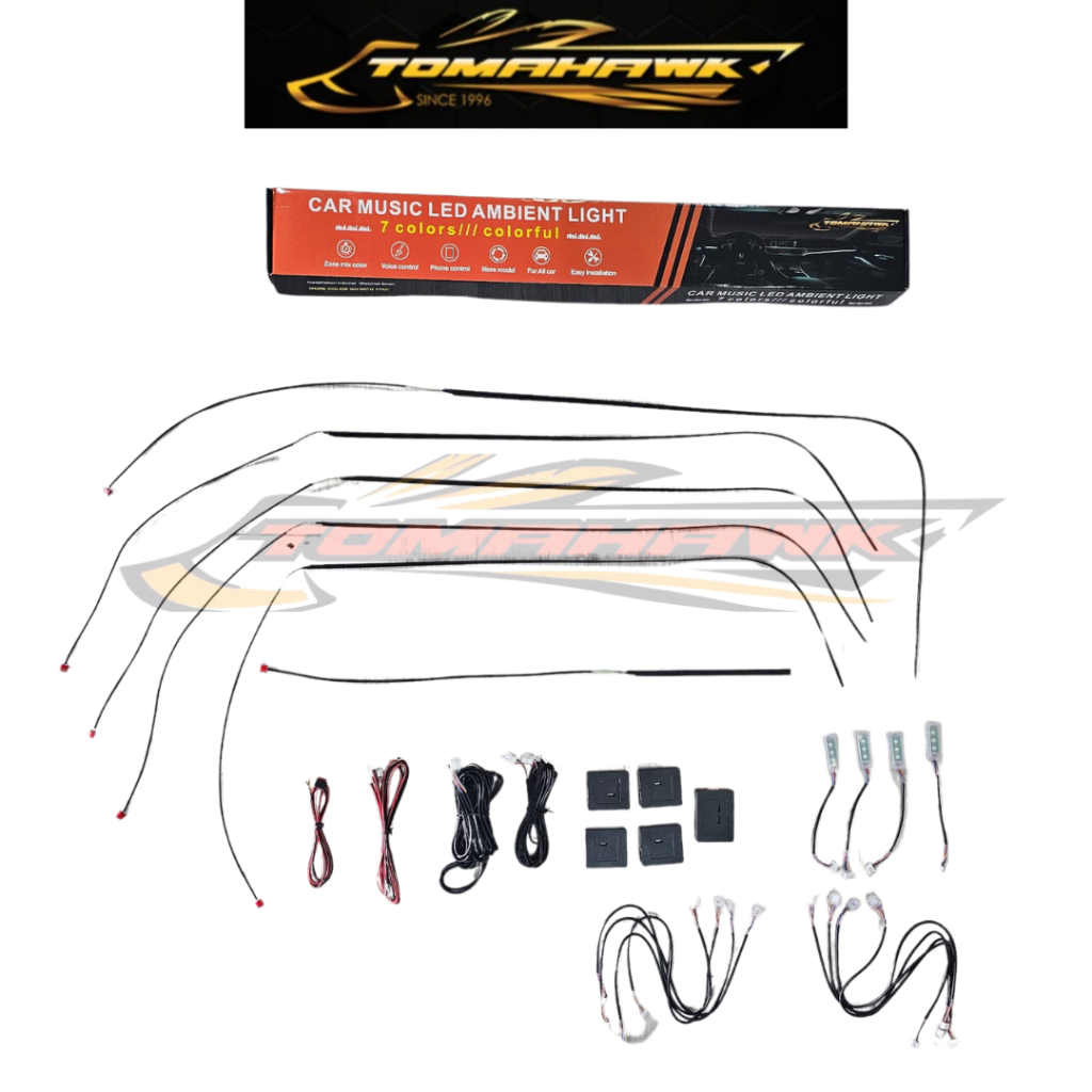 UNIVERSAL 64 COLOURS AMBIENT LIGHT SET CAR INTERIOR AMBIENT LIGHT LED ...