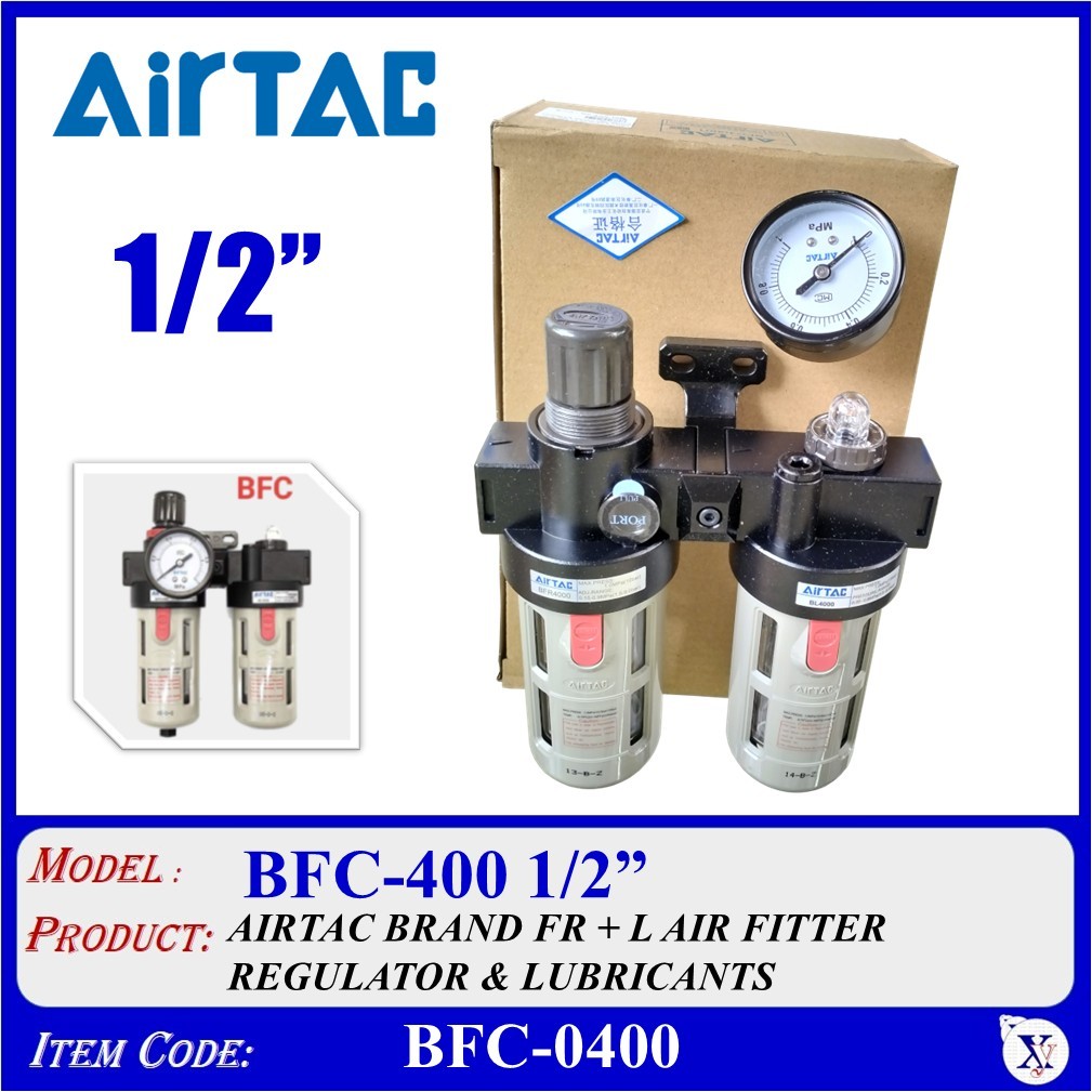 (BFC-400) 1/2” AIRTAC FR + L AIR FILTER REGULATOR & LUBRICANTS - BFC ...