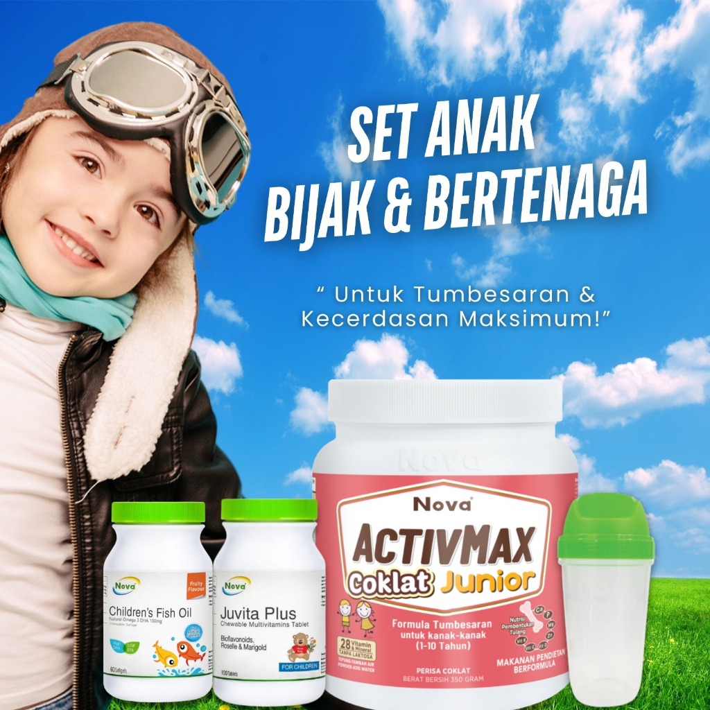 Suplemen Kesihatan SET Anak Bijak & Bertenaga - Health Multivitamin Oil ...