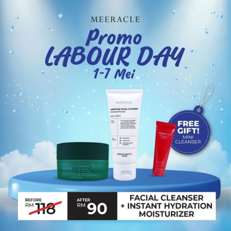 MEERACLE SET CLEANSER + MOISTURIZER (FREE MINI CLEANSER) | Shopee Malaysia