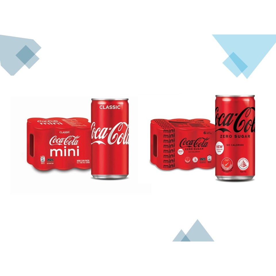 Coca-Cola Classic Mini Coca-Cola Zero Sugar Can (180mlx1PCS) | Shopee ...