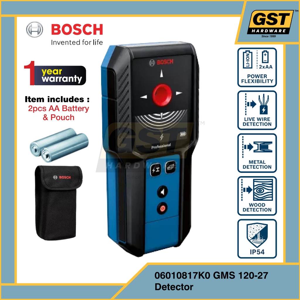 Bosch Wall Scanner Detector GMS120 / GMS 120-27 / D-Tect 120 For Metal ...