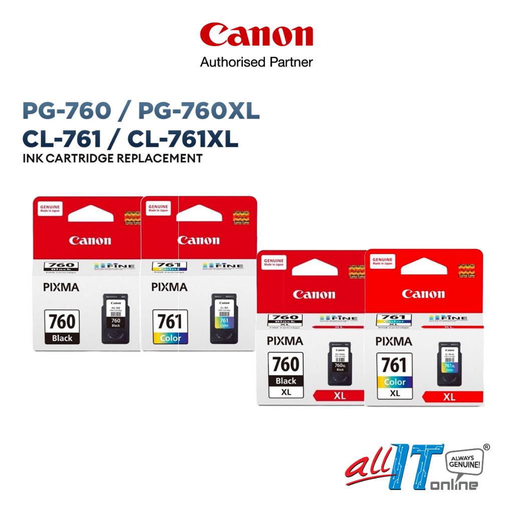 Canon PG-760/PG-760XL (Black) | CL-761/CL-761XL (Color) Ink Cartridge ...
