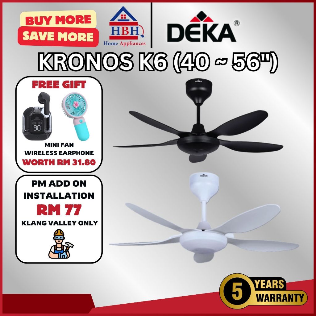 (Free Gift) Deka | Kronos K6 | 56" 40" 5 Blades DC Motor 24 Speed ...