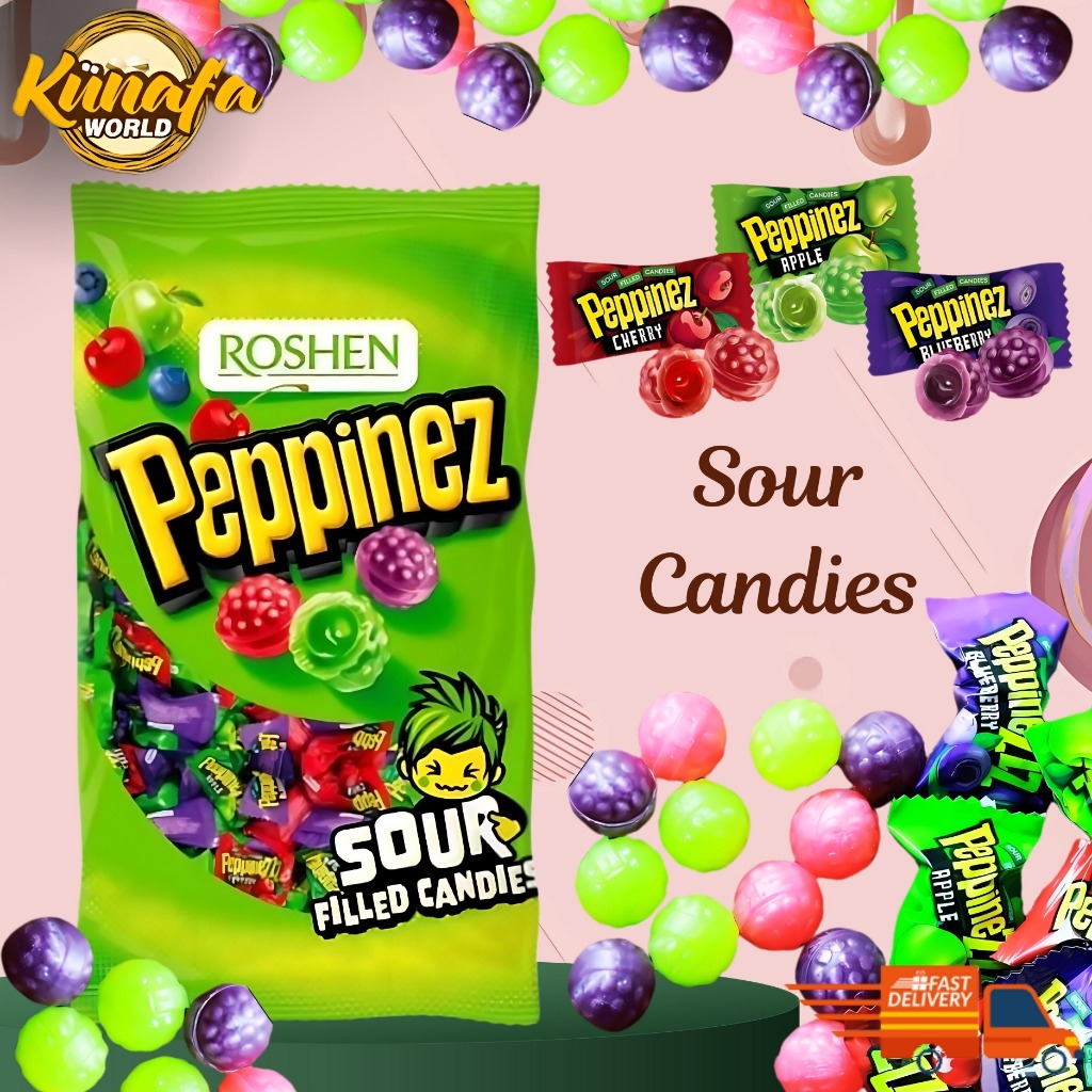 ROSHEN Peppinezz Sour Candy / SOUR FRUIT FILLED SWEET CANDIES - 1KG ...