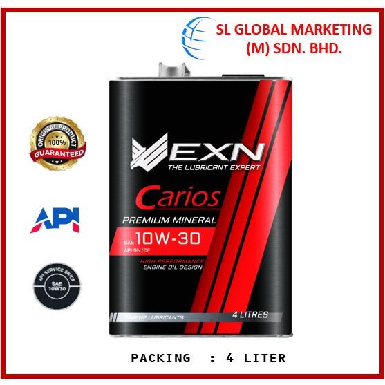 EXN ENGINE OIL - CARIOS SAE 10W-30 PREMIUM MINERAL - 4 LITER - MINYAK ...
