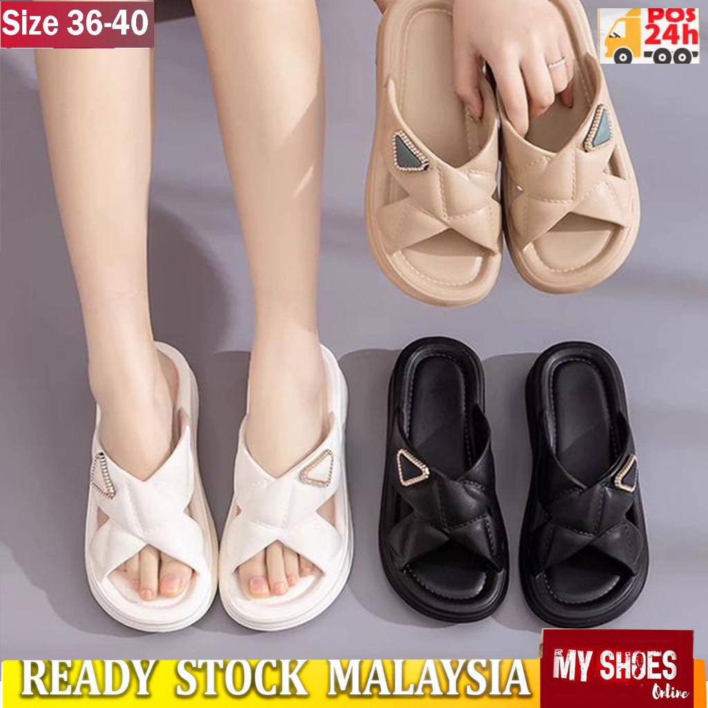 READY STORE Kasut Tumit Tinggi Perempuan 6869 /Seliper Perempuan Anti ...
