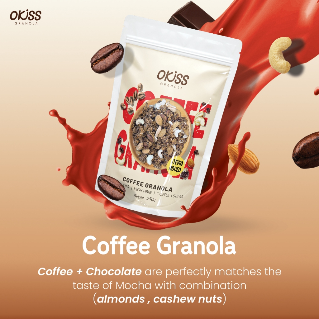Okiss Granola Coffee Mocha Granola Breakfast 250g | Shopee Malaysia