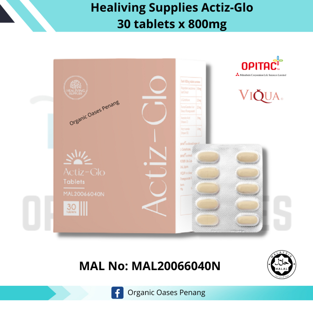 Healiving Supplies Actiz-Glo 30 tablets x 800mg (EXP 09/2026) | L ...