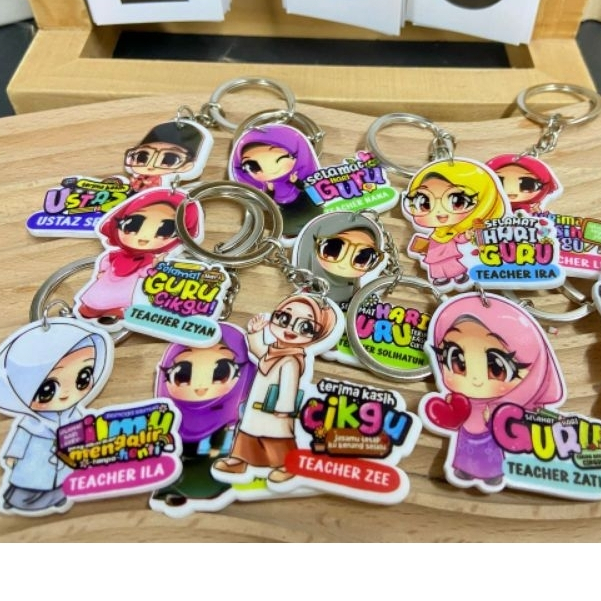 KEYCHAIN HARI GURU 2025 BOLEH LETAK NAMA CIKGU FREE PACKING | Shopee ...