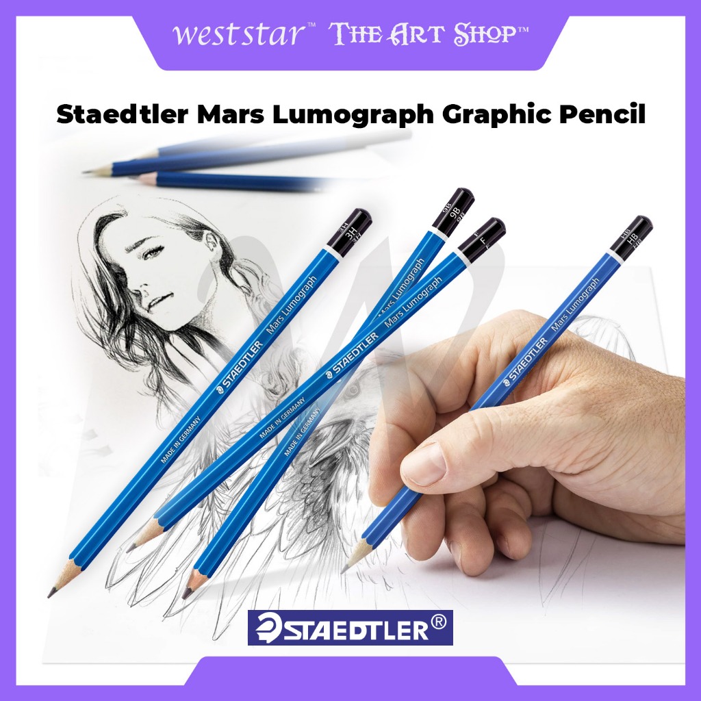 Staedtler Mars Lumograph Drawing Pencil / 1 Dozen (12PCS/BOX) [Weststar The Art Shop] | Shopee ...
