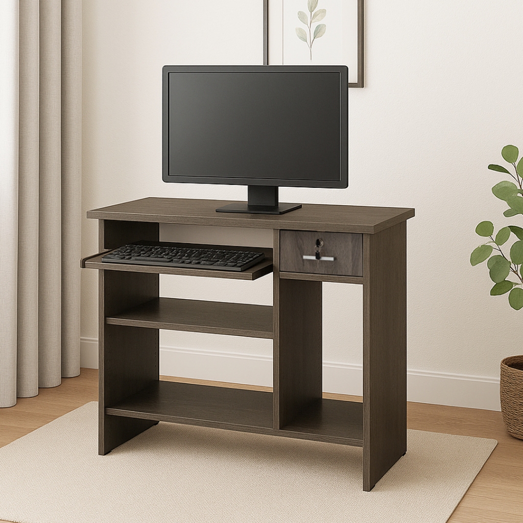 Furniture Direct ECO 90cm Computer Table With Keyboard Tray Meja ...