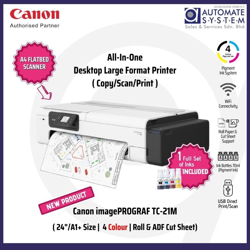 Canon imagePROGRAF TC-21M | All-In-One | A4 Flatbed Scanner | Up to 24 ...