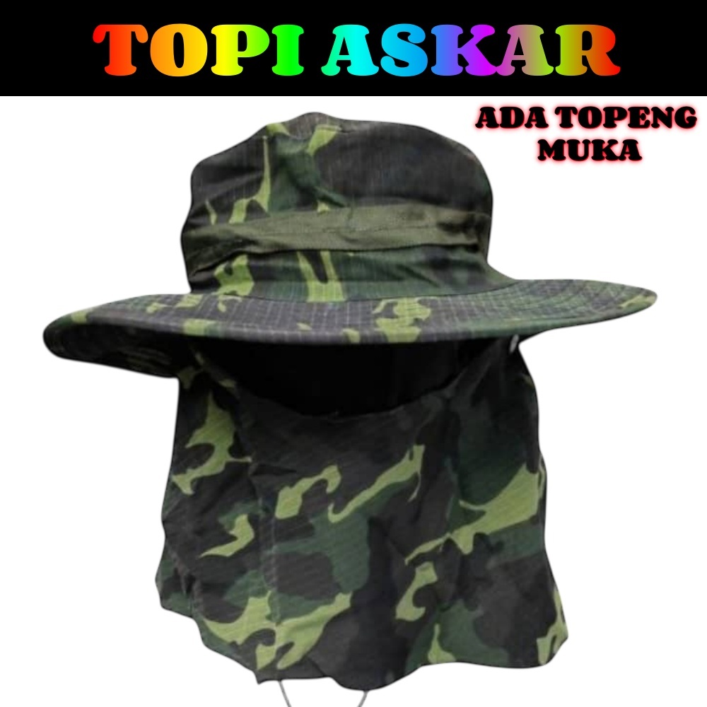 BUCKET HAT WITH FACECOVER TOPI MANCING PANCING TUTUP MUKA TOPI KERJA ...