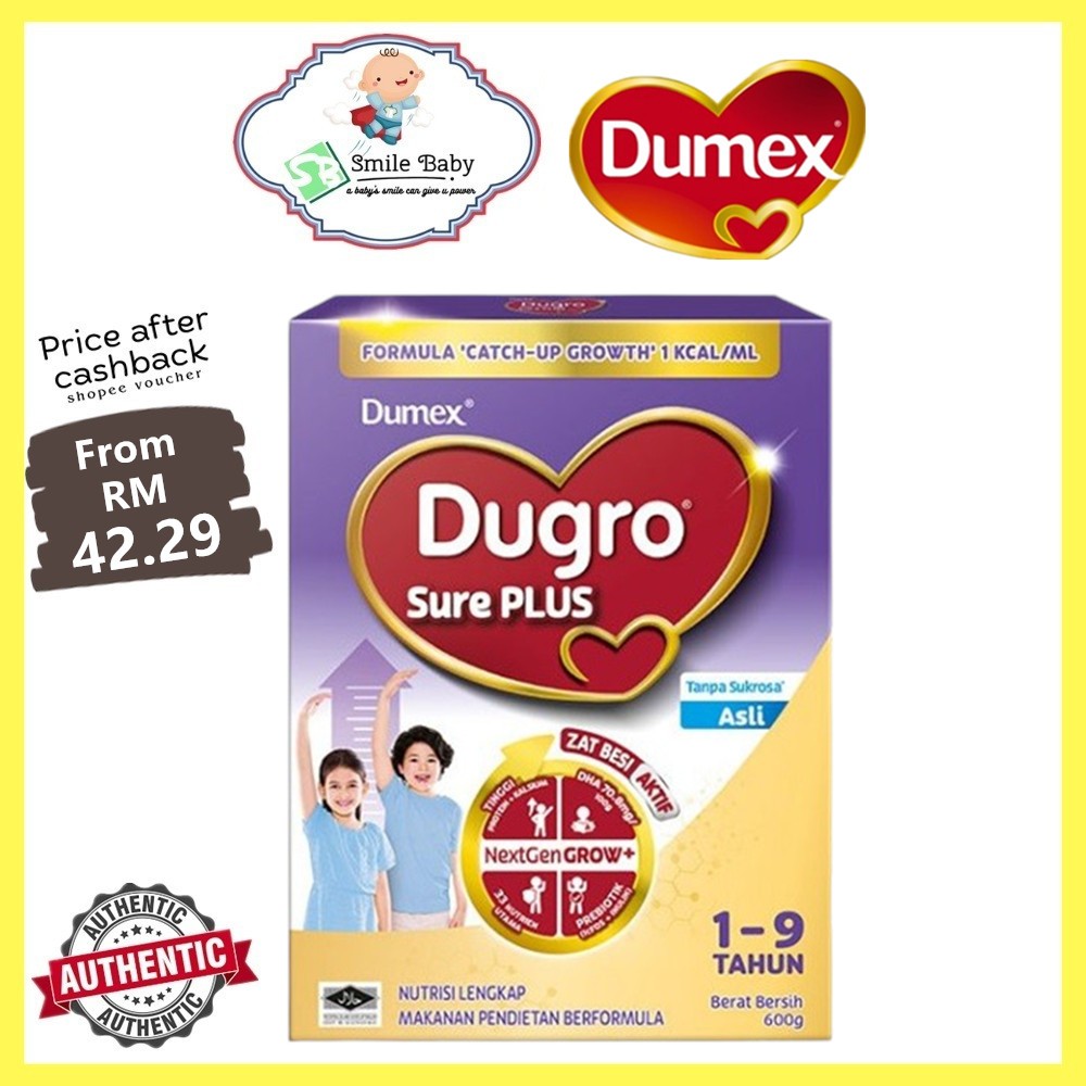 Dumex Dugro Sure Plus Tailored Nutrition Milk Formula 1 - 9 Tahun 600g ...