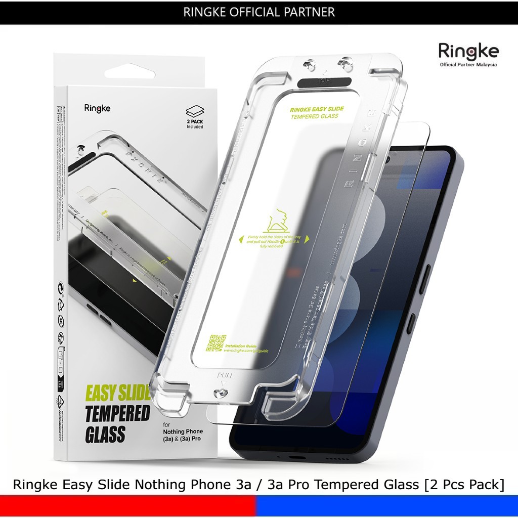 Ringke Easy Slide Nothing Phone 3a / 3a Pro Tempered Glass [2 Pcs Pack ...