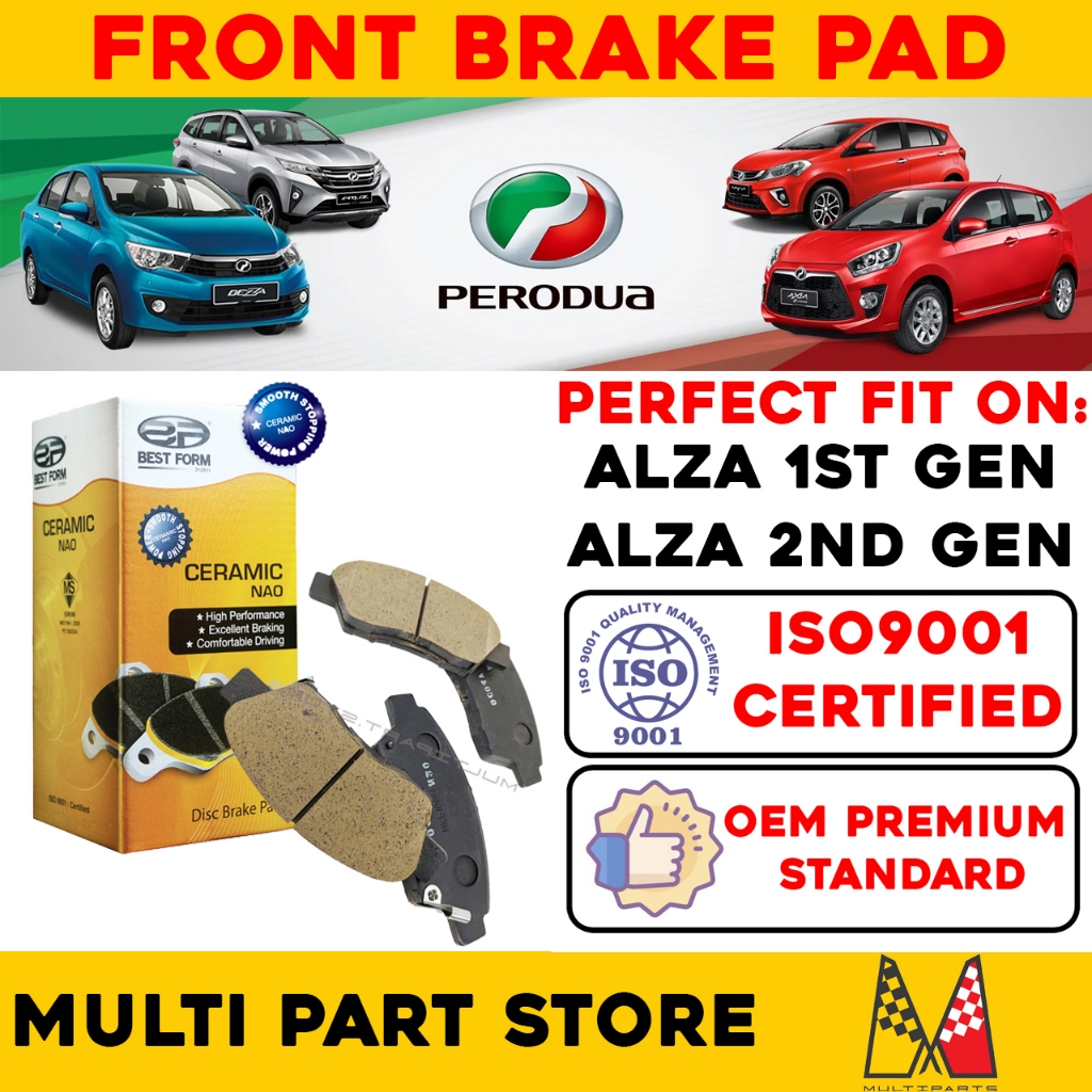 【BEST FORM】Brake Pads Perodua Alza Break Brek Pad Original | Shopee ...