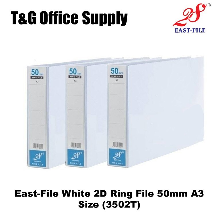 East-File | White 2D Ring File with Full Transparent '28' A3 Size 50mm (3502T) | Shopee Malaysia