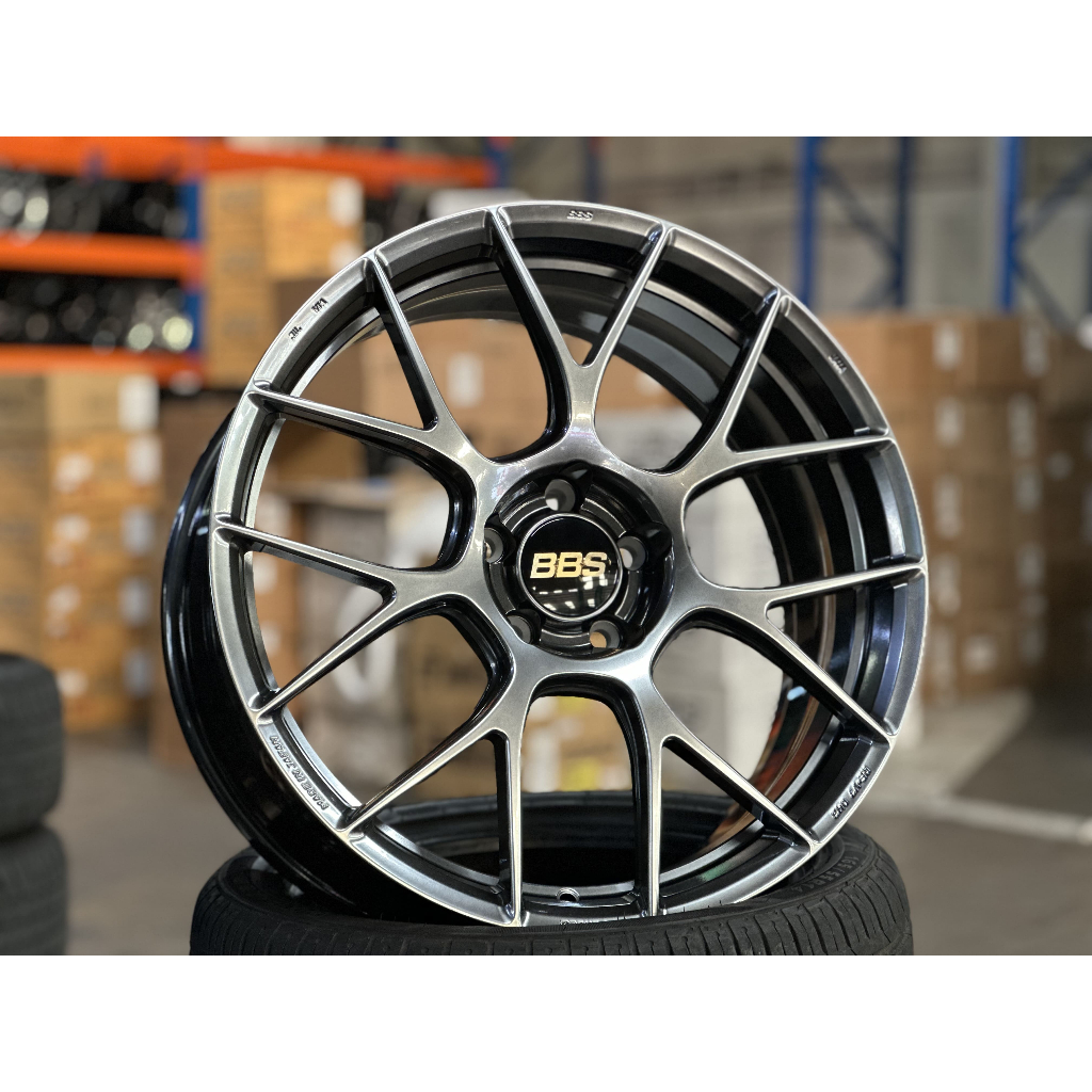 NEW 19X8.5J BBS RE-V7 Japan Rim (set of 4) Diamond Black 5X112 for VW ...