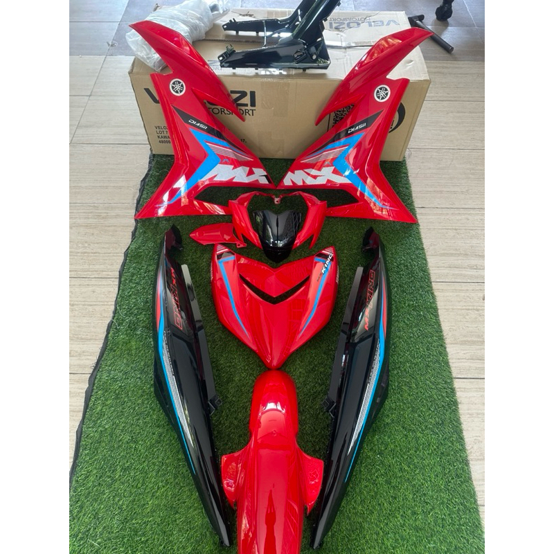 Body cover coverset yamaha y15 V2 mx king merah hitam velozi stiker ...