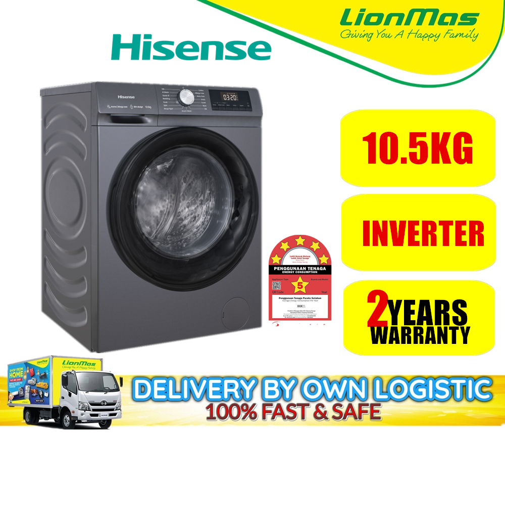 Hisense 10.5kg Inverter Front Load Washer WF105N1 Washing Machine ...