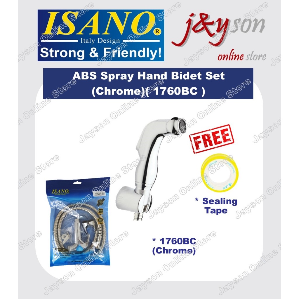 ISANO ABS Spray Hand Bidet Set ( Chrome )( 1760BC )( 1710BC ) | Shopee ...