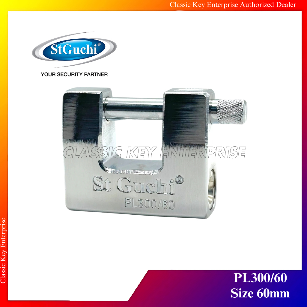 St Guchi Padlock Model SGPL-300 Solid Brass Body Size 60mm (Anti Impact ...