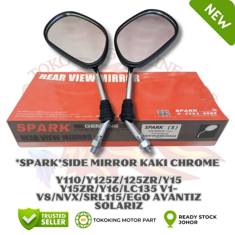 (SPARK DESIGN) MINI REARVIEW SIDE MIRROR CHROME Y15 Y15ZR Y16 LC V1-V8 ...
