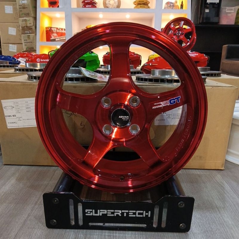 sport rim 15'' Advan GT Candy Red 4x100 ET40 15x6.5jj | Shopee Malaysia