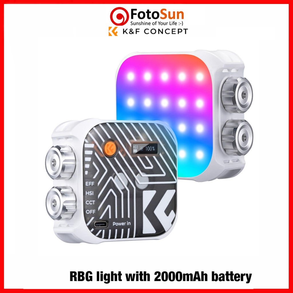 K&F Concept LED Tofu light Premium built RGB LED magnet 2000mAh ...