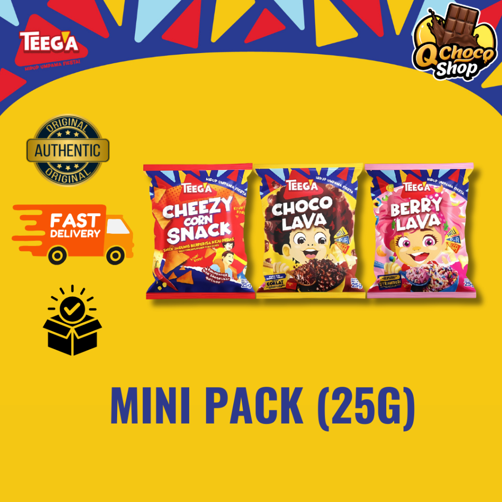 Teega Mini Snack Pack (25g) – Choco Lava | Berry Lava | Cheezy Corn ...