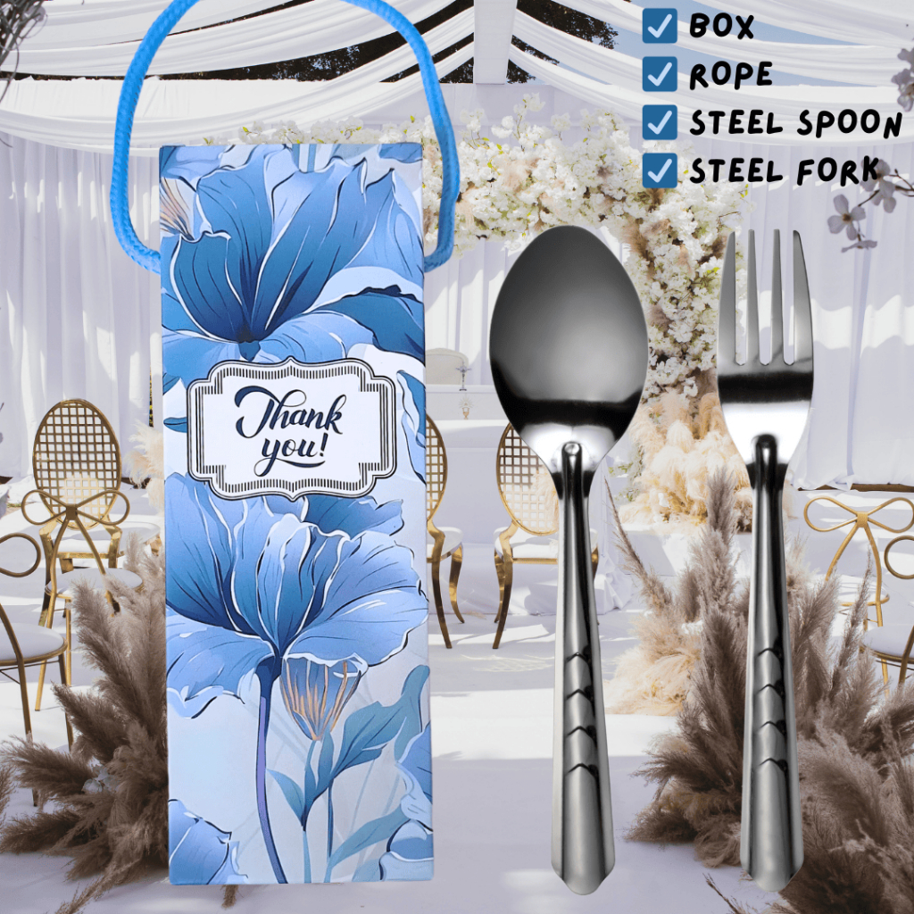 ( 𝐌𝐀𝐋𝐀𝐘𝐒𝐈𝐀 ) 𝟏𝟎𝟎 𝐒𝐄𝐓 Doorgift Sudu dan Garpu Set, Goodies Majlis Kahwin ...