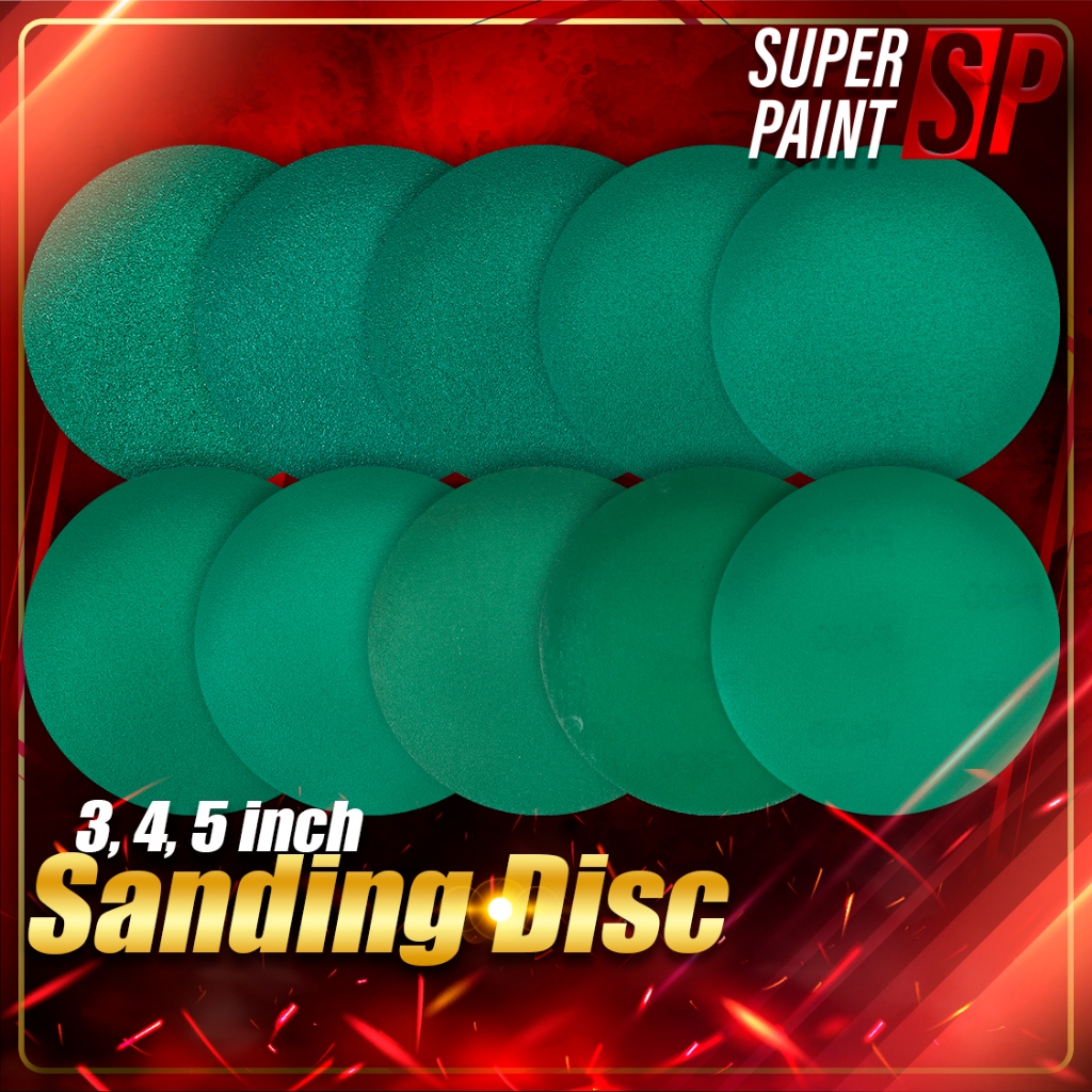 3/4/5/6" Inch 6/17 Holes Green Sanding Disc Sandpaper Velcro Hook Loop ...