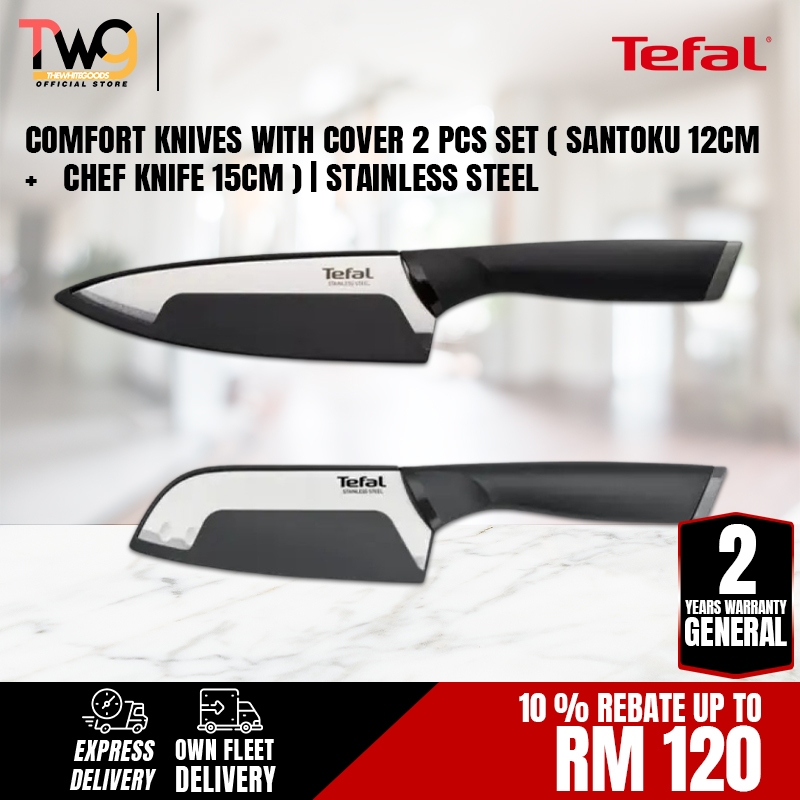 TEFAL KNIFEWARE 2 PCS / 3 PCS WITH SCISSOR / 4PCS SET KNIVE STAINLESS ...